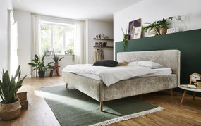 Čalouněná postel MATTIS 160x200 cm S ÚLOŽNÝM PROSTOREM; béžová