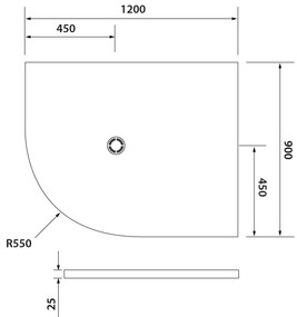 Polysan FLEXIA vanička z litého mramoru čtvrtkruh, s možností úpravy rozměru, 120x90cm, R550, pravá 91391