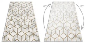 koberec EMERALD výhradní 1014 glamour, stylový krychle krém / zlato velikost 120x170 cm | krásné koberce cz