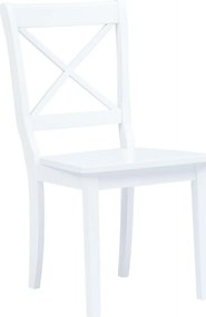 vidaXL Jídelní židle 4 ks masivní kaučukovník [247357] Barva: Bílá