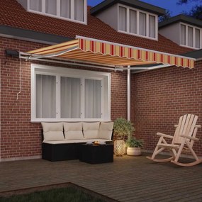 Stahovací markýza Žlutá a oranžová 350 x 250 cm Látka a hliník 3330250