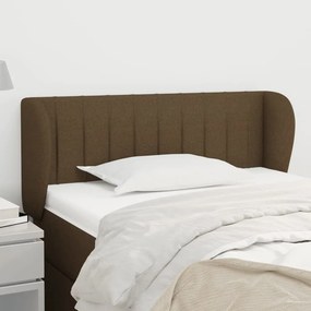 Čelo postele typu ušák tmavě hnědé 103x23x78/88 cm textil 3117375