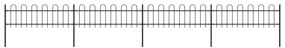 vidaXL Zahradní plot s obloučky ocelový 6,8 x 0,6 m černý