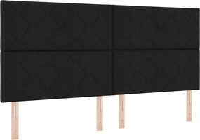 Postel s boxspringem s čelo Černá 200 x 200 cm textil 3340650