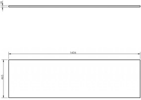 Mexen Uni, pracovní deska 160 cm, ořech, 91AXX-1604-464-18-86