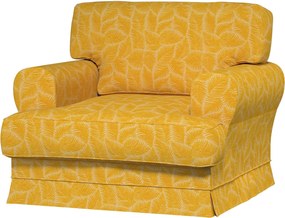 Potah na křeslo IKEA Ekeskog barva žlutá látka pletený vzor, vzorované