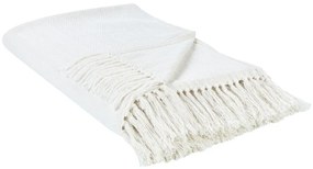 Bavlněná deka 150 x 200 cm bílá AMPARA Beliani