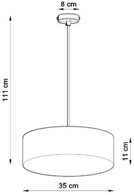 Šedé závěsné svítidlo ø 35 cm Atis – Sollux