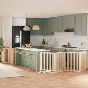 Zábrana pro psy s dvířky skládací 12 panelů 960 cm topol 3155672