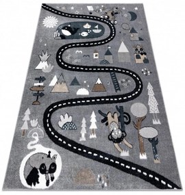 Dětský kusový koberec Cesta z města šedý 80x150cm
