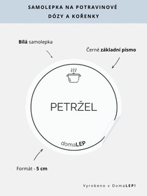 Samolepka na kořenky PETRŽEL bílá 5 cm základní písmo