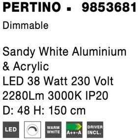 LED lustr Pertino 48 3000K bílé