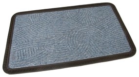 Modrá textilní vstupní rohož Chaos - 75 x 45 x 0,8 cm