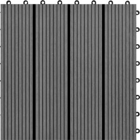 vidaXL 22 ks terasové dlaždice 30 x 30 cm 2 m² WPC [277797] Barva: Černá