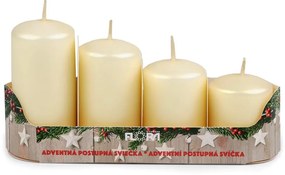 Adventní svíčky sestupné - 10 béžová nejsv. perleť