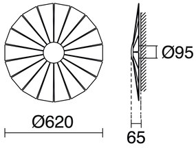 Exo 962B-L3114B-02-W1 nástěnné LED svítidlo Eye, černé, 21W, 3000K, ø62cm, IP20