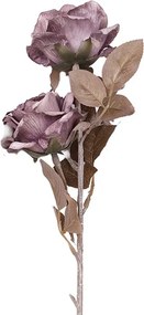 Fialová umělá květina růže s vintage nádechem - 83 cm