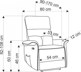 Polohovací křeslo Semir, šedá