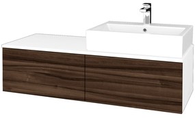 Dřevojas Koupelnová skříňka MODULE SZZ12 120 Varianta: N01 Bílá lesk / D08 Wenge / Levé