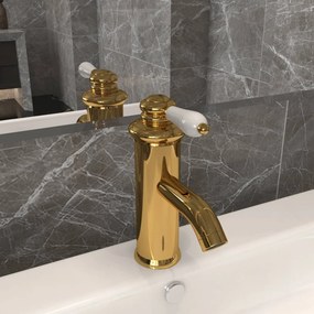 Koupelnová umyvadlová vodovodní baterie zlatá 130 x 180 mm 149072