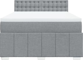 Box spring postel s matrací světle šedá 160 x 200 cm textil 3289433