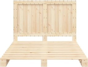 Rám postele s čelem bílý 140 x 200 cm masivní borové dřevo 3281534