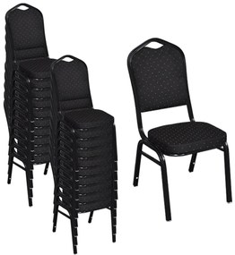 Jídelní židle 20 ks černé textil,  270750 HangarStore.cz