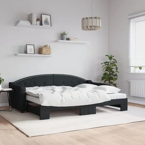 Válenda s přistýlkou a matracemi černá 80 x 200 cm textil 3197545