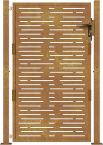 Zahradní branka 100 x 125 cm z cortenové oceli, čtvercový design 153198