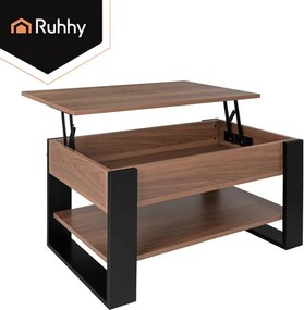 Konferenční stolek Ruhhy 92 x 51 cm se zvedací deskou, úložným prostorem a policí