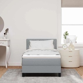 Postel s boxspringem s čelo Světle šedá 90 x 190 cm textil 3338727