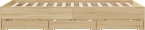 vidaXL Rám postele se zásuvkami 140x190 cm kompozitní dřevo [3207303] Barva: šedá sonoma