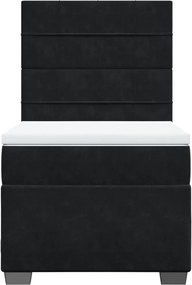 Box spring postel s matrací černá 90x190 cm samet 3290788