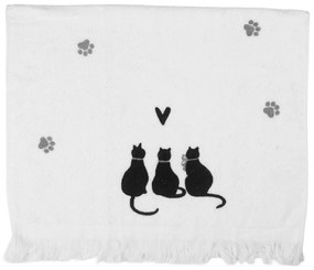 Kuchyňský froté ručník s kočičkami a srdíčkem Paws – 40x66 cm