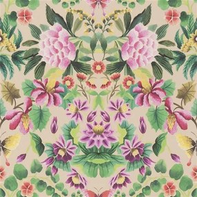 Květovaná tapeta IKEBANA DAMASK Designers Guild Odstín Tapety: Fuchsia PDG1156/01