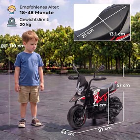 AIYAPLAY dětská elektrická motorka Aprilia 6 V, červená