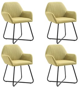 Jídelní židle 4 ks zelené textil 277104