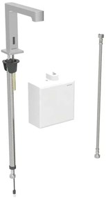 Geberit Brenta - Elektronický umyvadlový ventil, pro studenou vodu, bateriové napájení, easy to clean, kartáčovaná nerez 116.174.SN.1