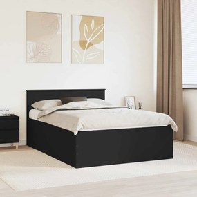 Rám postele s čelo Černá 150 x 200 cm Kompozitní dřevo 3408565