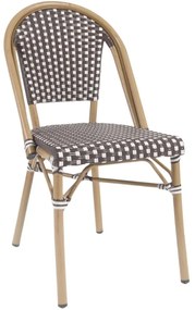 OnaDnes -20% Hnědo bílá zahradní židle z umělého ratanu Kave Home Marilyn