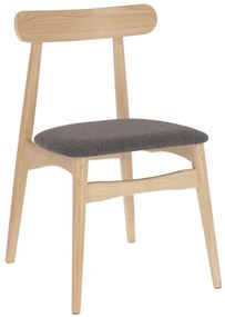 Dřevěná jídelní židle Kave Home Name s šedým sedákem
