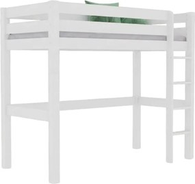 Dřevěná vyvýšená postel MAKALU pro děti 90x200 cm Zvolte barvu: Bílá
