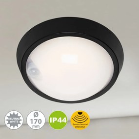 BRILO 3352015 LED venkovní svítidlo s čidlem, pr. 17 cm, 12 W, černá (starý kód: BRILO 3352-015) - BRILO