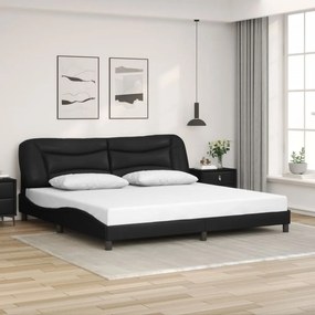 Rám postele s LED bez matrace Hvar černý 200 x 200 cm 3213955