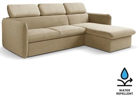 Malá sedací souprava SLIM | 235x179 cm | PRAVÁ | 15 béžová | rozkládací + úložný prostor