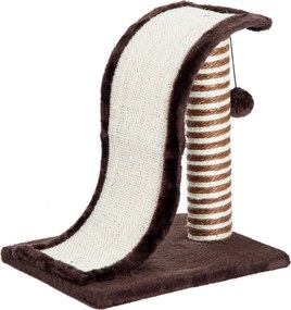 PawHut Kočičí škrabadlo s přírodním sisalovým sloupem a hracím míčem 35x30x39cm Hnědé | Aosom