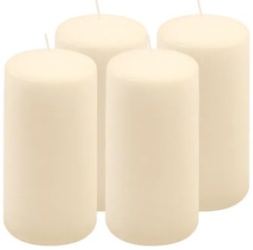 Sada sloupových svíček, 15 cm, Ø 7,5 cm, krémová, 4 ks