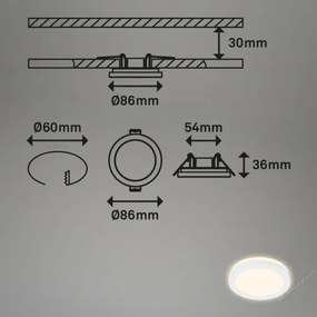 Briloner 7055-036 - SADA 3x LED Koupelnové podhledové svítidlo LED/3W/230V IP44