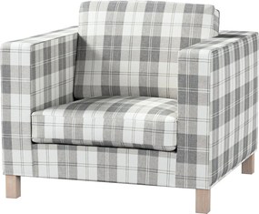 Potah na křesko IKEA Karlanda, krátký barva šedá látka pletený vzor, vzorované