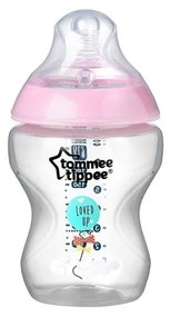 Tommee Tippee Kojenecká láhev se savičkou s pomalým průtokem 260 ml dívčí s obrázkem